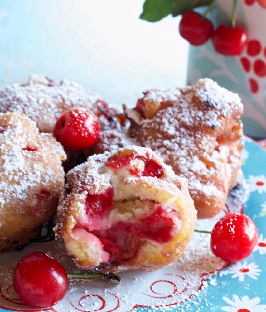 Red Tart Cherry Fritters - My Country Table