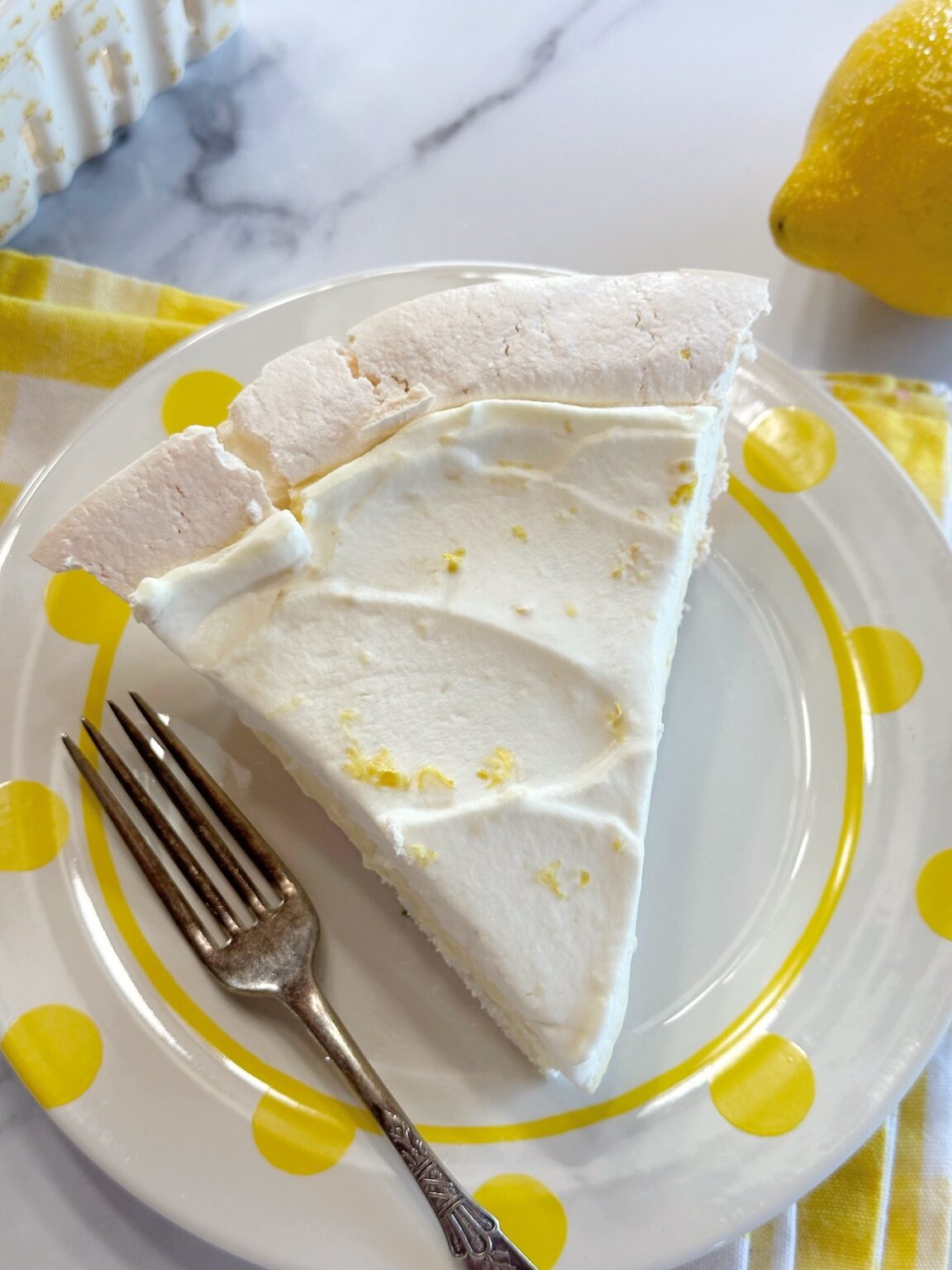 Vintage Lemon Angel Pie - My Country Table