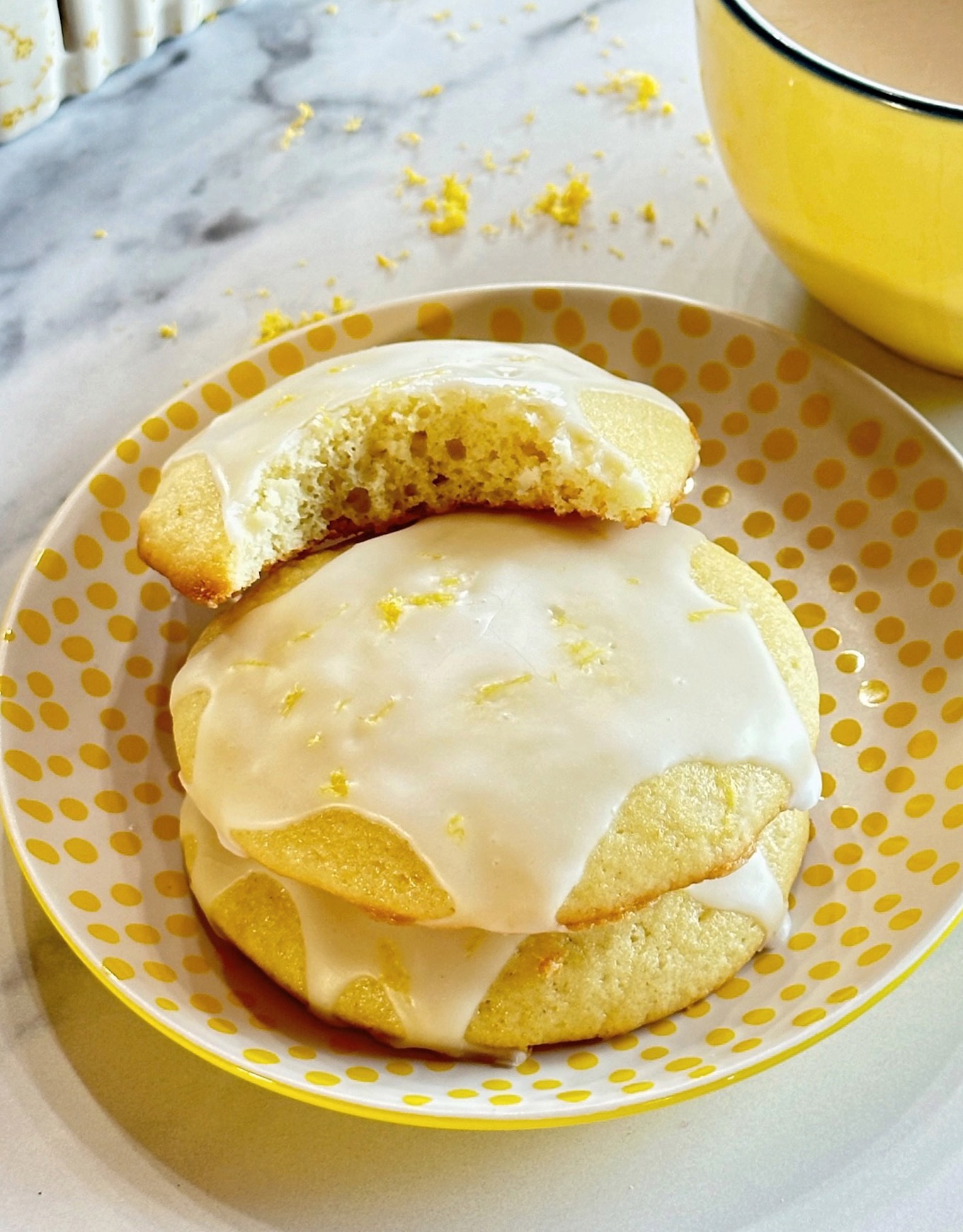 Soft Lemon Cookies with Lemon Glaze - My Country Table