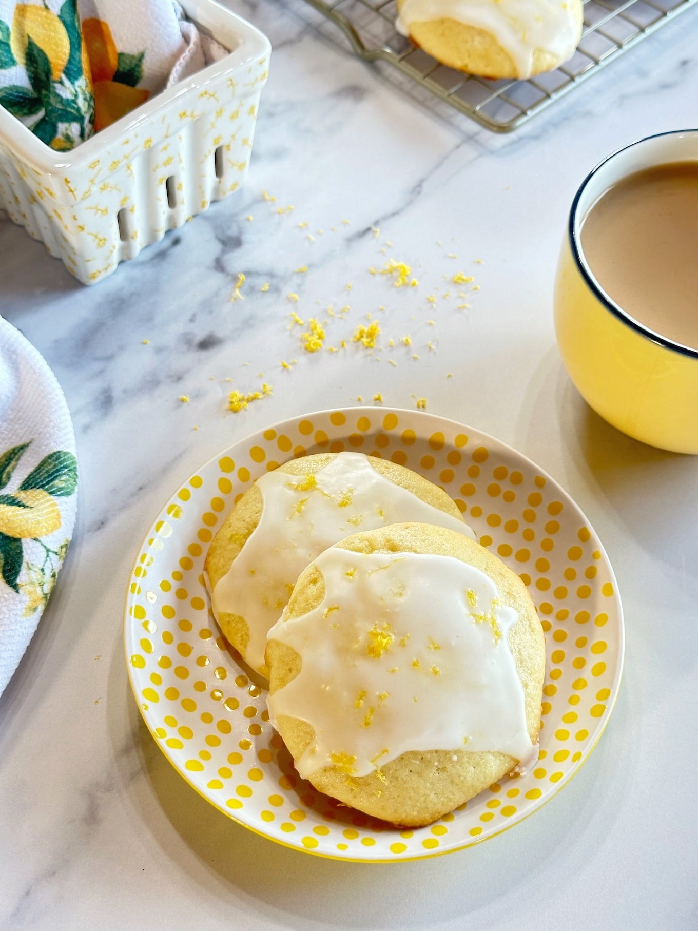 Soft Lemon Cookies with Lemon Glaze - My Country Table